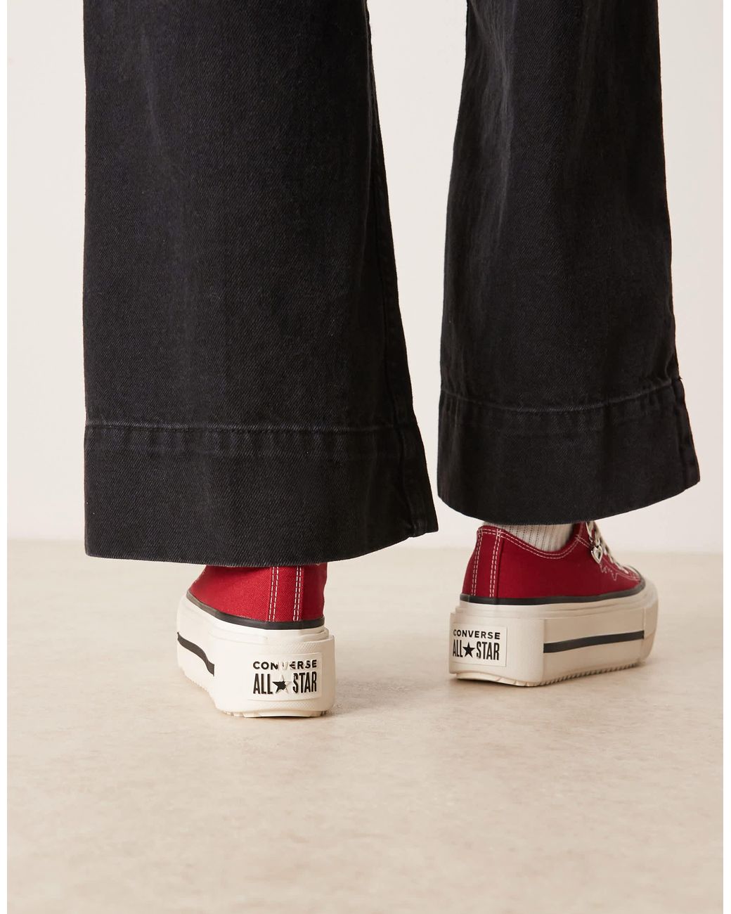 Converse Chuck Taylor All Star Lift Hi Double Stack Sneakers in Black ...