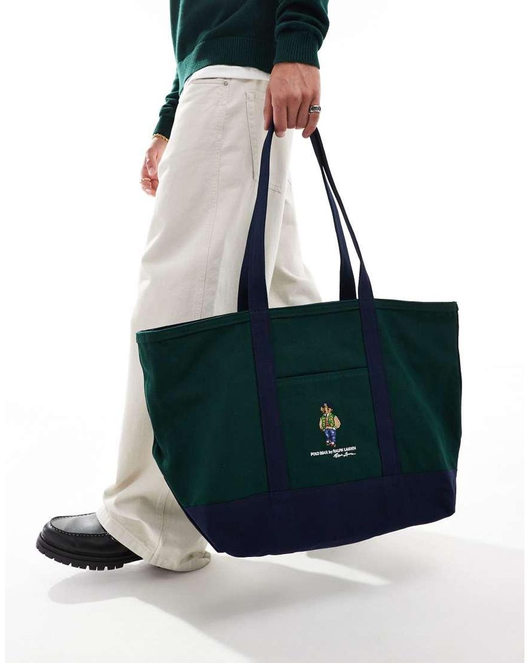 Polo Ralph Lauren Tote Bag With Bear Logo in Blue for Men | Lyst UK