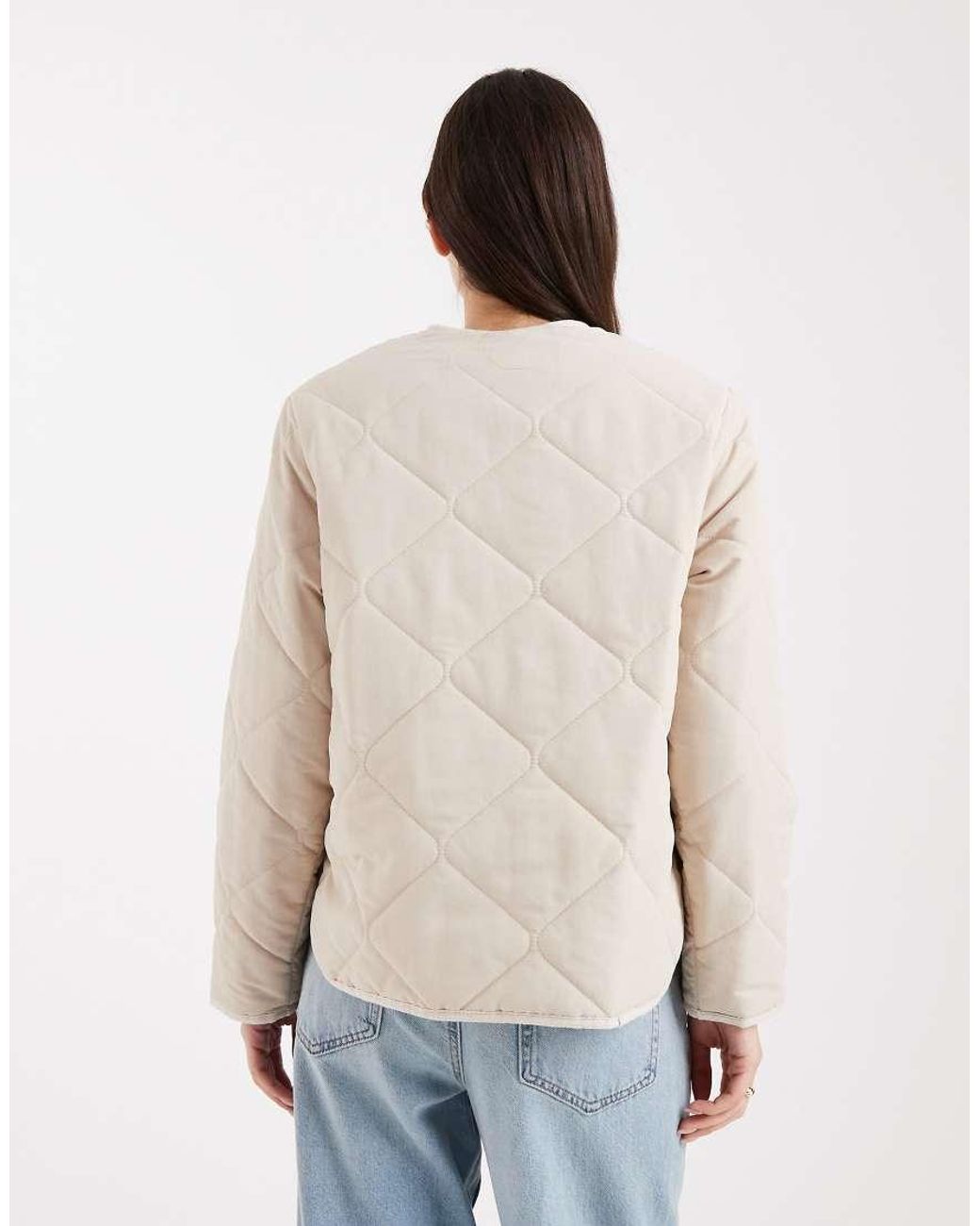 New Look Soft Touch Quilted Jacket in Blue | Lyst UK