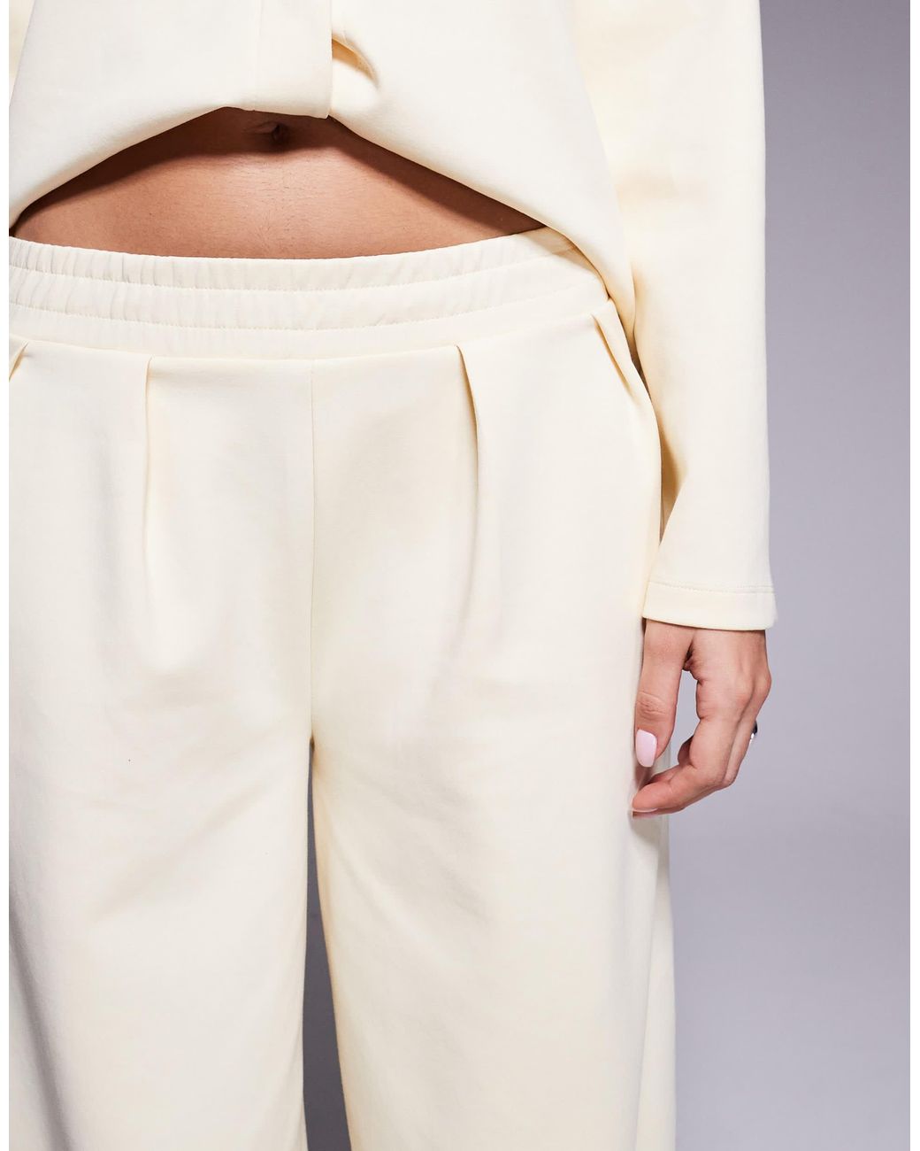 ASOS Co-ord Interlock Wide Leg Trouser | Lyst