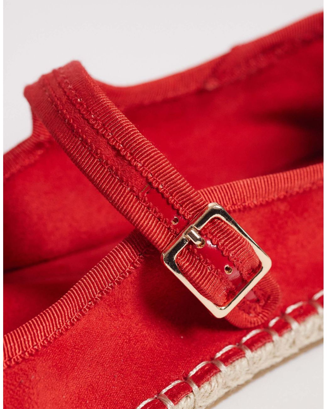 ASOS Jasmine Mary Jane Espadrille Ballet Flats in Red | Lyst
