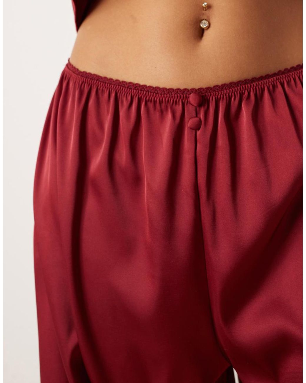 KAT THE LABEL Cindy Mix And Match Wide Leg Trousers in Red | Lyst UK