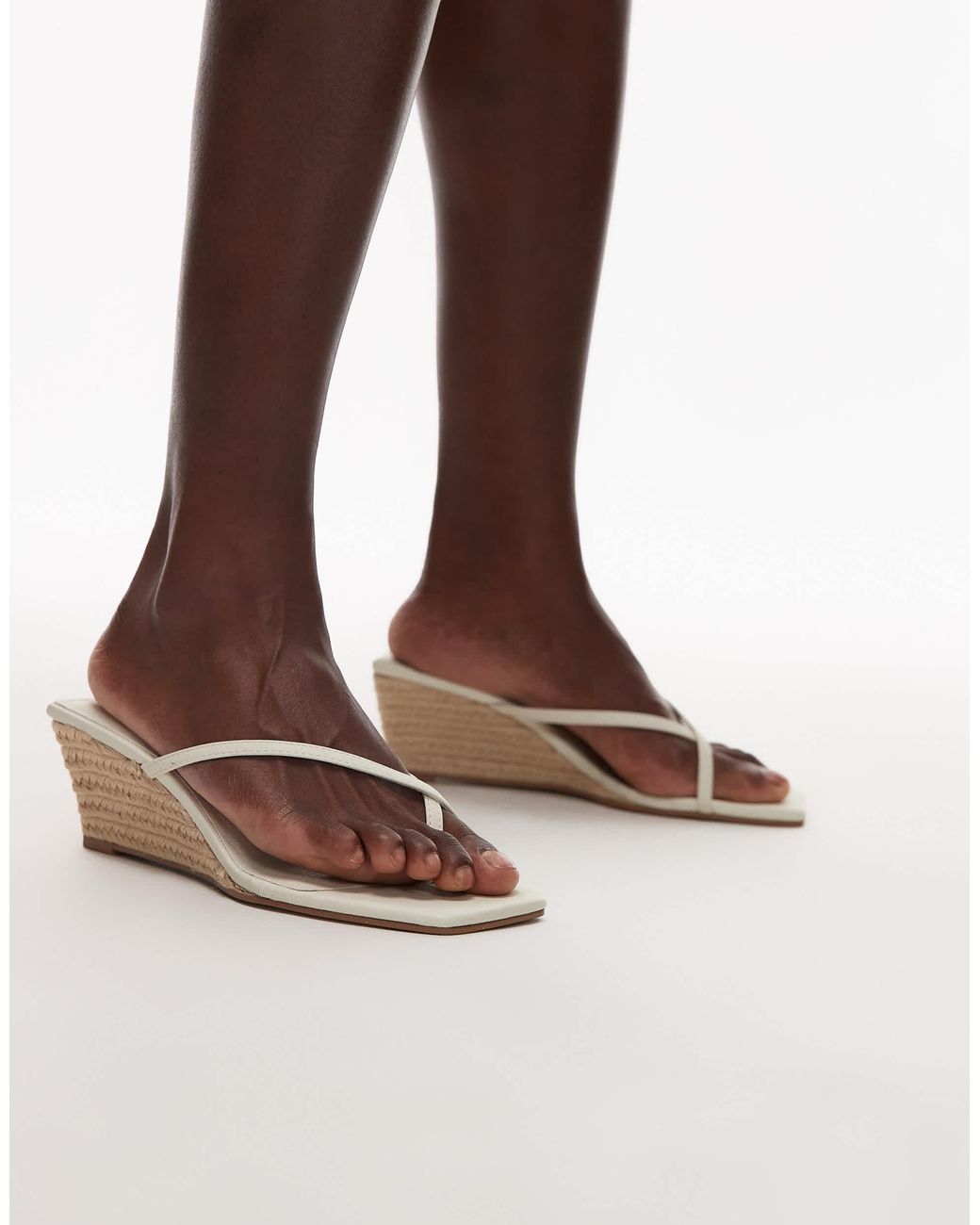 TOPSHOP Hannah Wedge Heel in Brown | Lyst