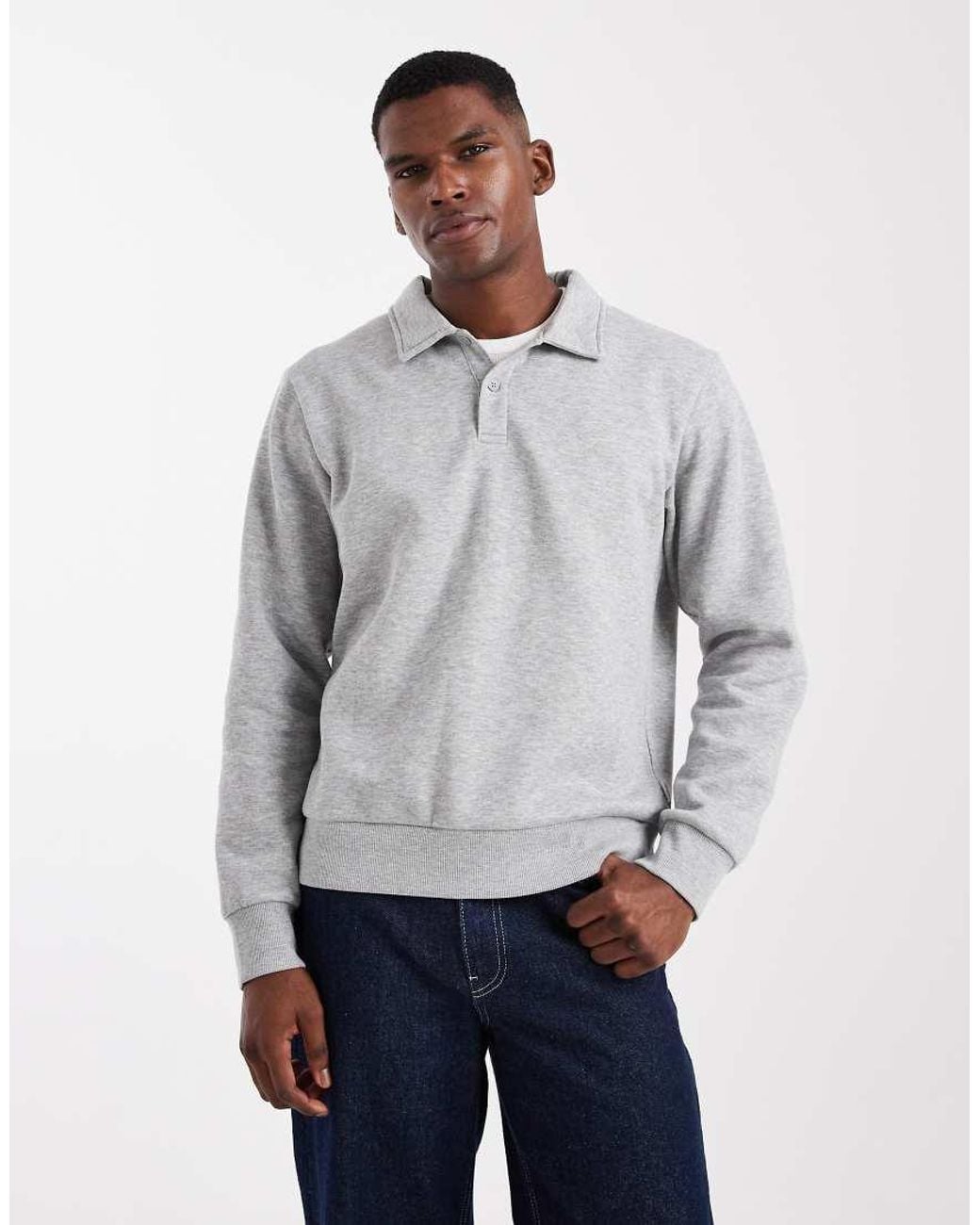 JJ Rebel Polo Sweatshirt in Grey for Men | Lyst UK