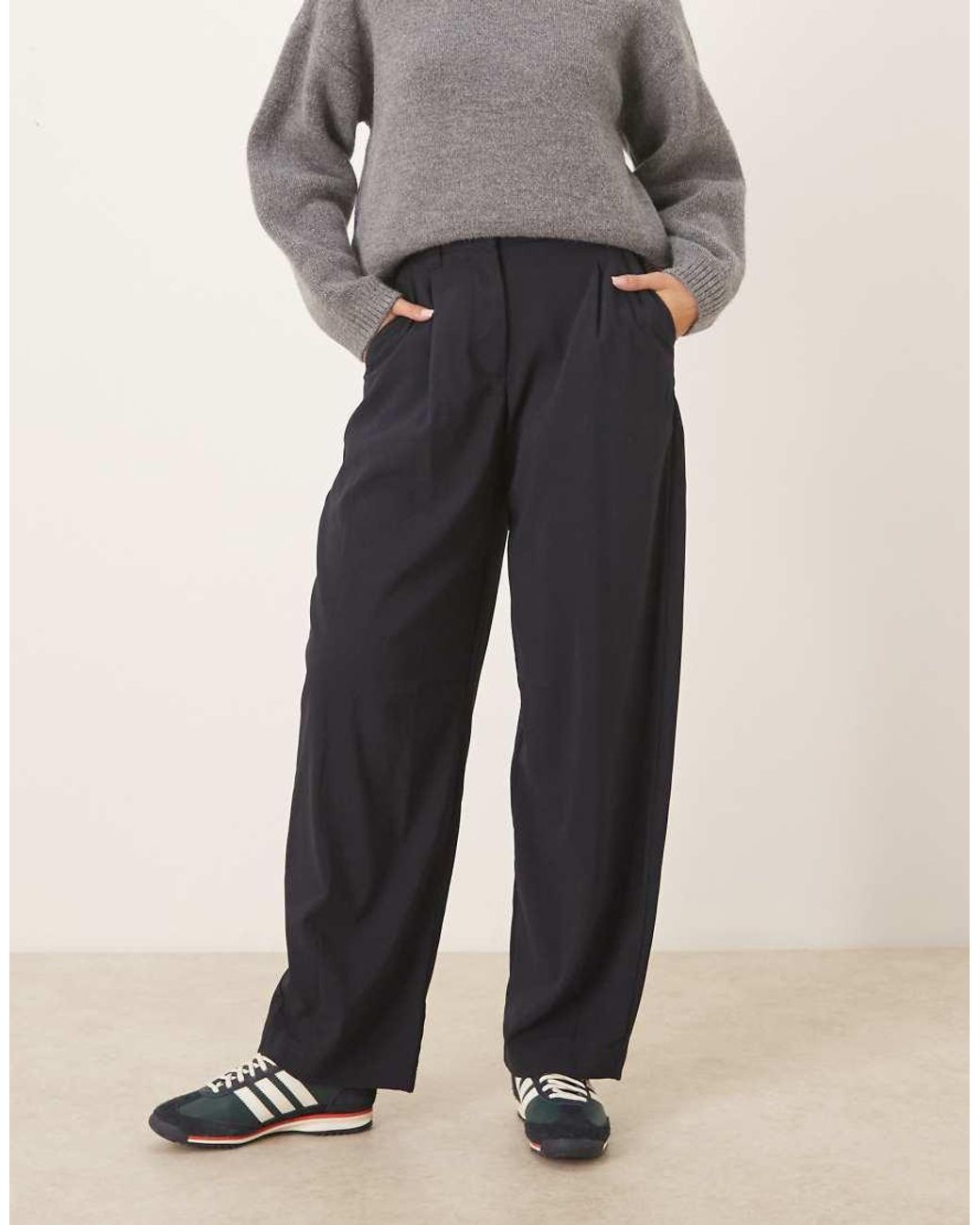 ASOS Tailored Arch Barrel Leg Pants in Blue | Lyst UK