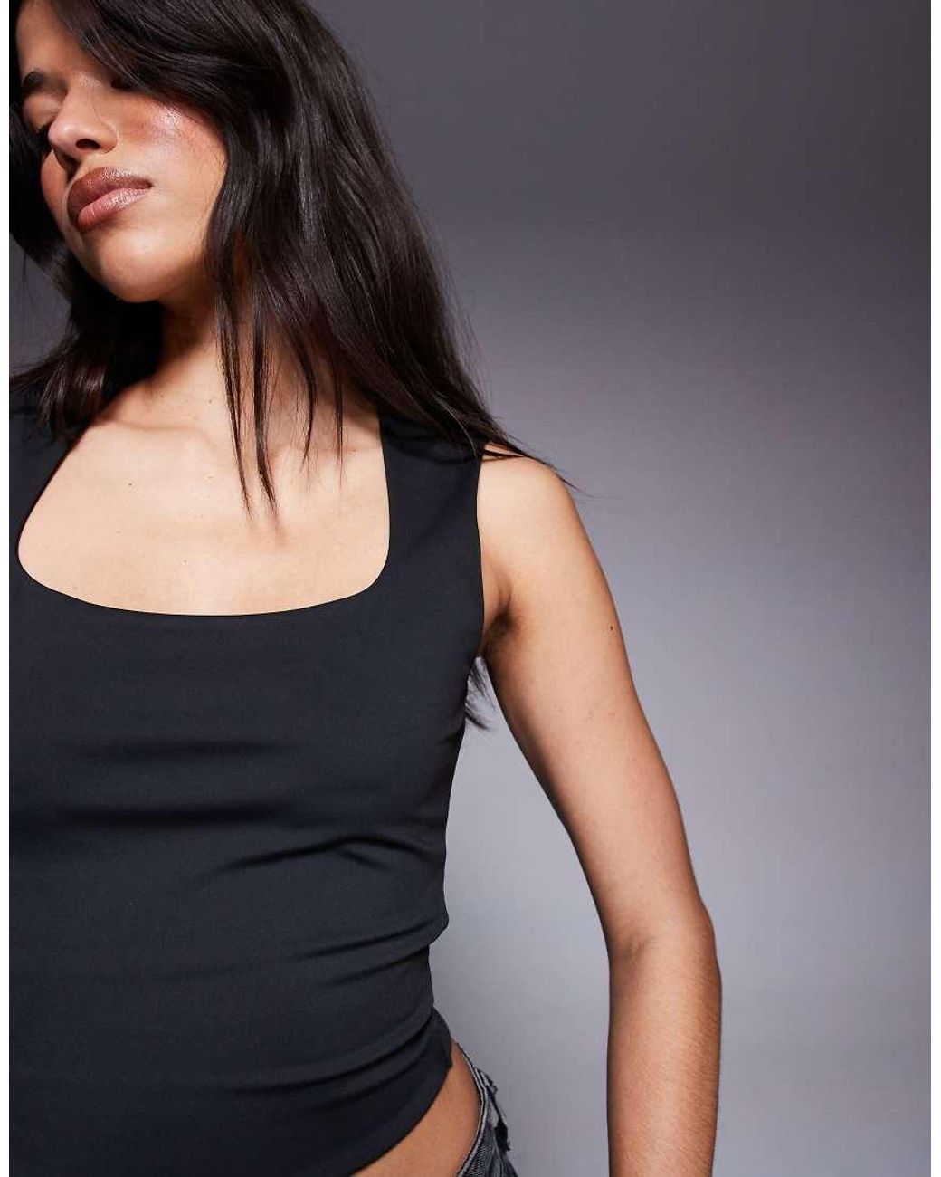 ASOS Sculpting Wide Strap Vest Top in Blue | Lyst UK