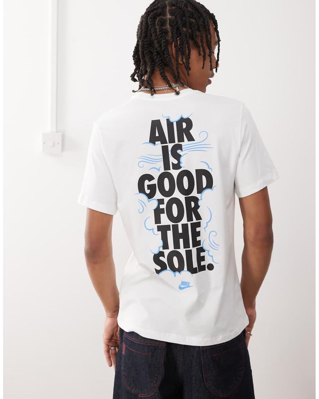 Nike Air Back Print Graphic T-shirt in White for Men | Lyst UK
