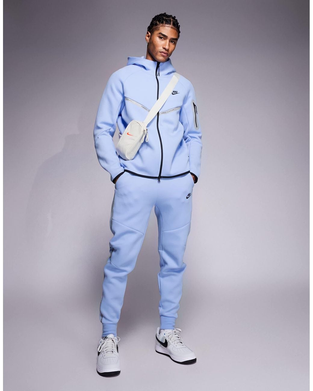 Nike Tech Fleece Reflective Full Zip Hoodie in Blue for Men | Lyst