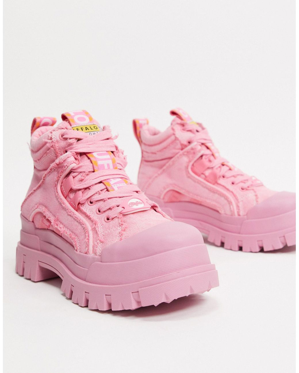 Buffalo Aspha Flat Ankle Boots in Pink | Lyst