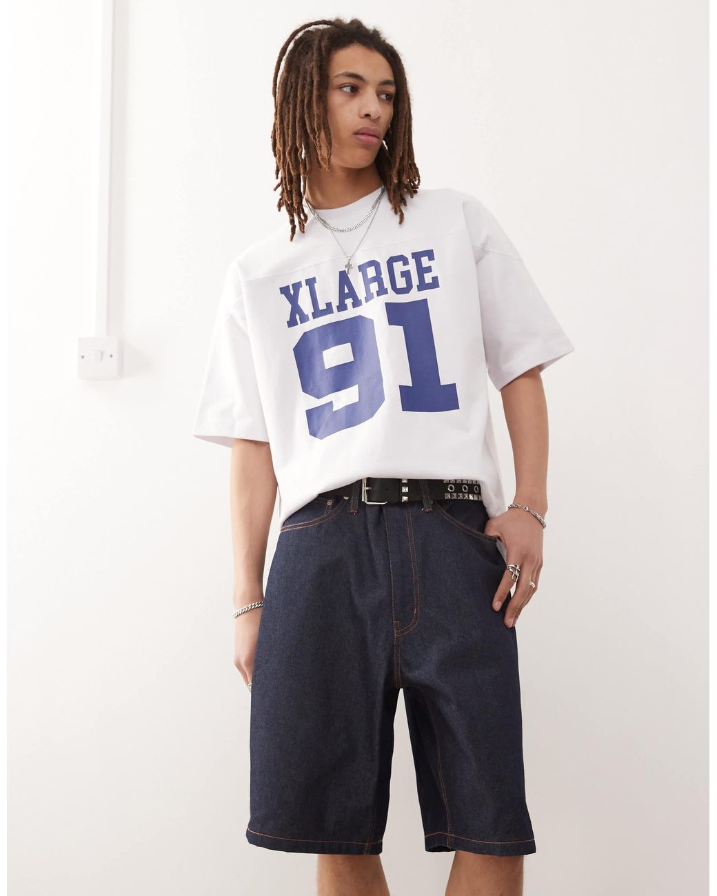X-Large baggy Jorts With Back Pocket Og Logo Embroidery in White for ...