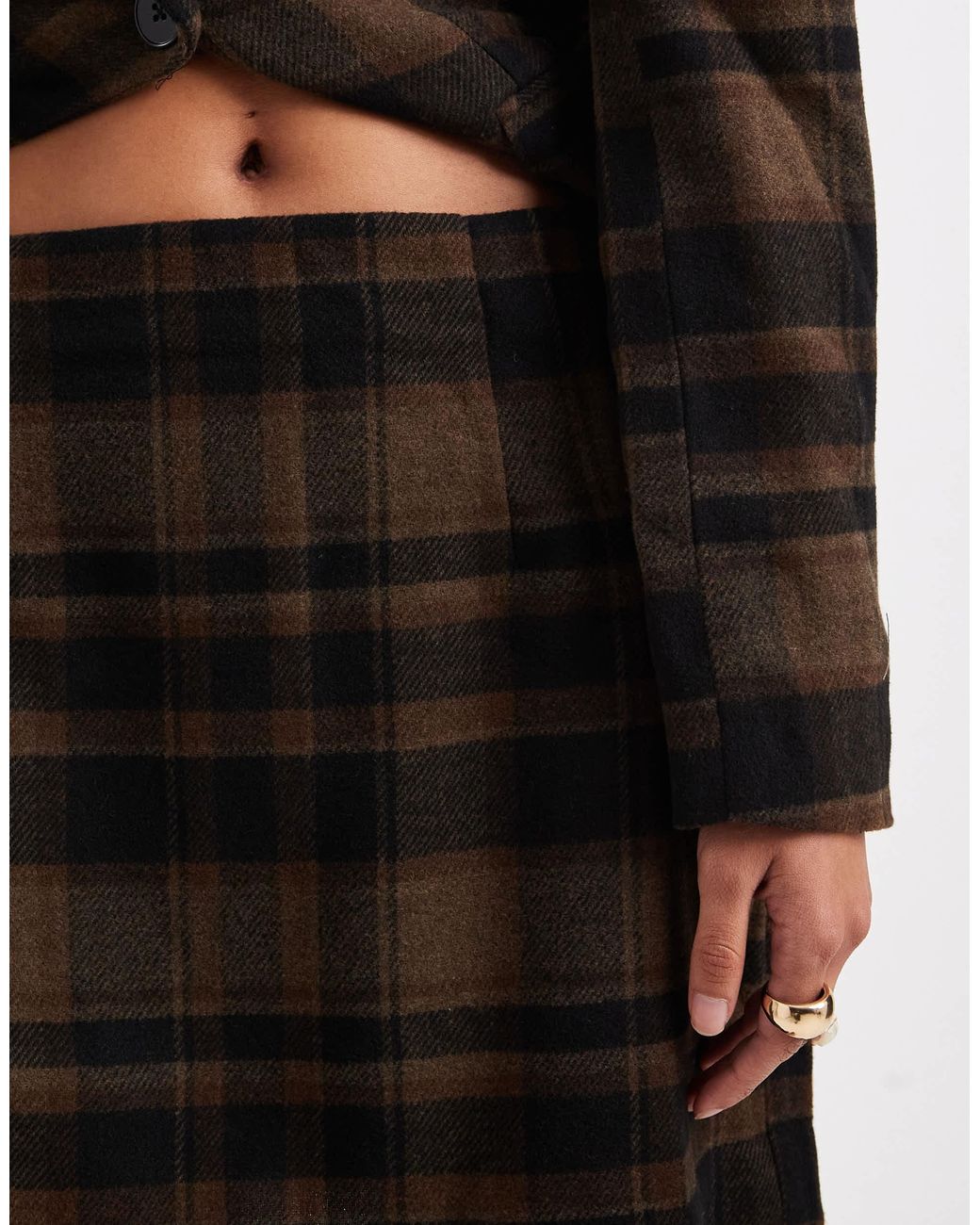 Vero Moda Flannel Mini Skirt Co-ord in Black | Lyst