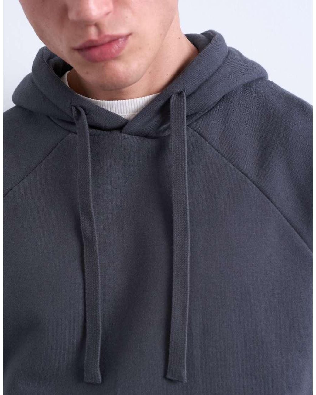 TOPMAN Boxy Fit Hoodie in Blue for Men | Lyst UK