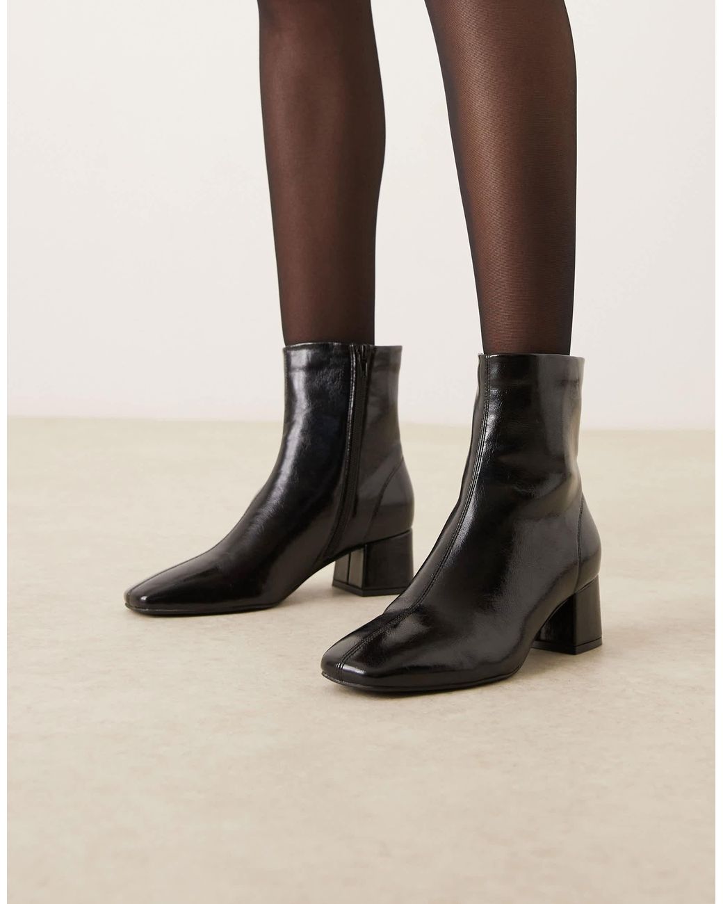 ASOS Wide Fit Relay Smart Heeled Ankle Boots in Black | Lyst