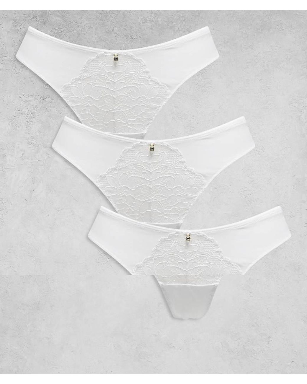 Ann Summers Sexy Lace 3 Pack Thongs in White | Lyst UK