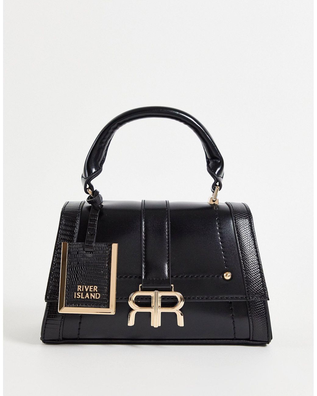 Petit tote bag à détail rr River Island en coloris Noir | Lyst