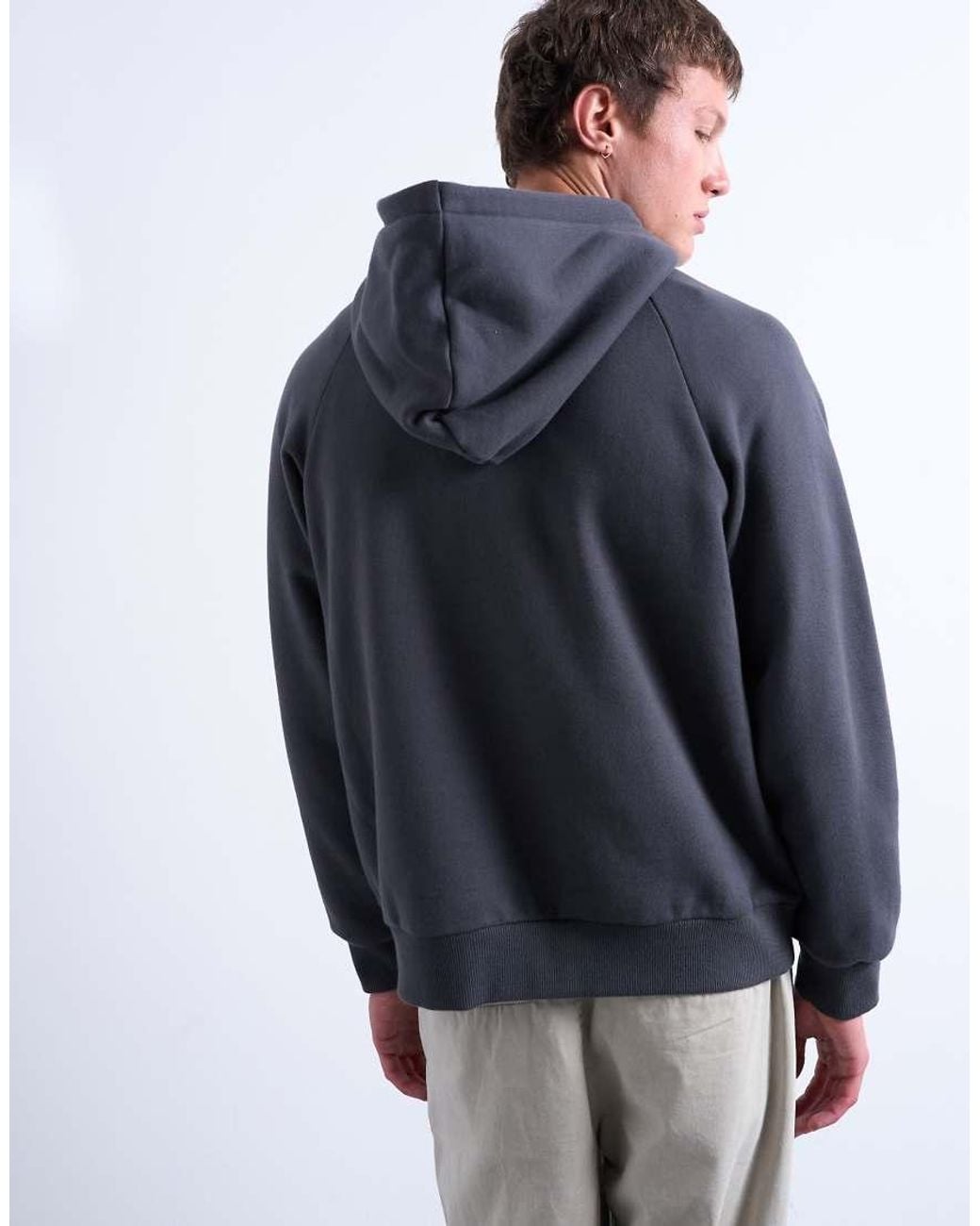 TOPMAN Boxy Fit Hoodie in Blue for Men | Lyst UK