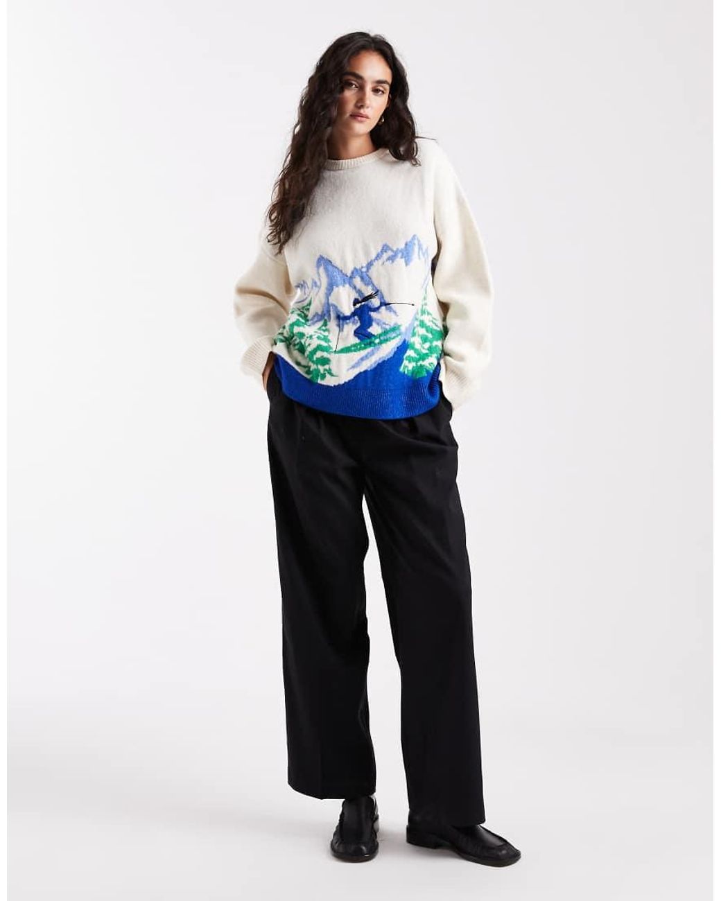 ASOS Ski Scenic Sweater in Blue | Lyst UK