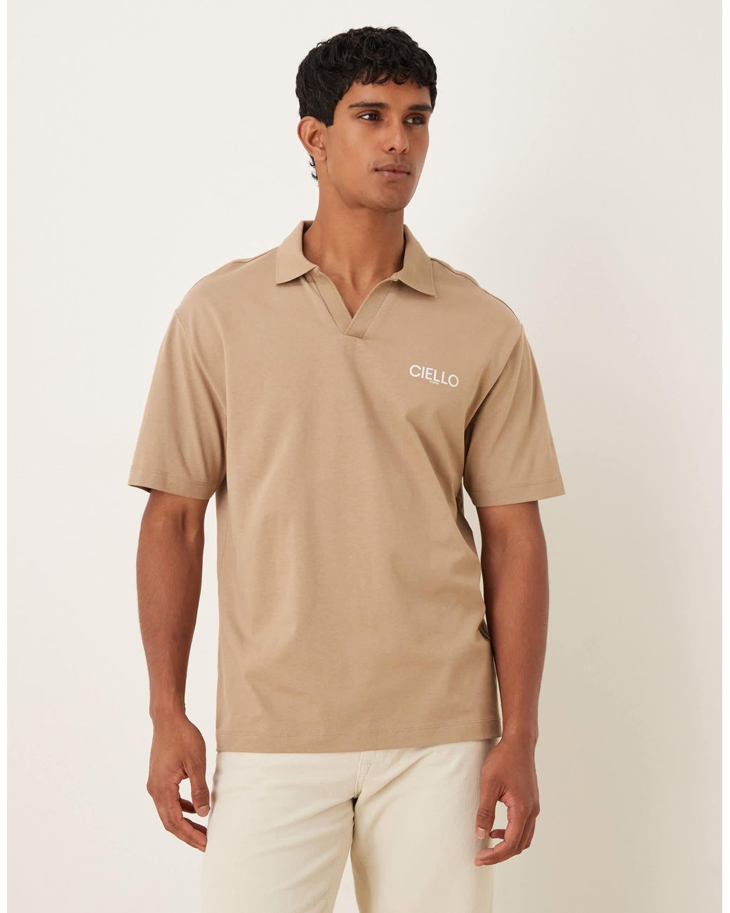 ASOS Heavyweight 240g Relaxed Fit Polo Shirt With Print Detail in ...