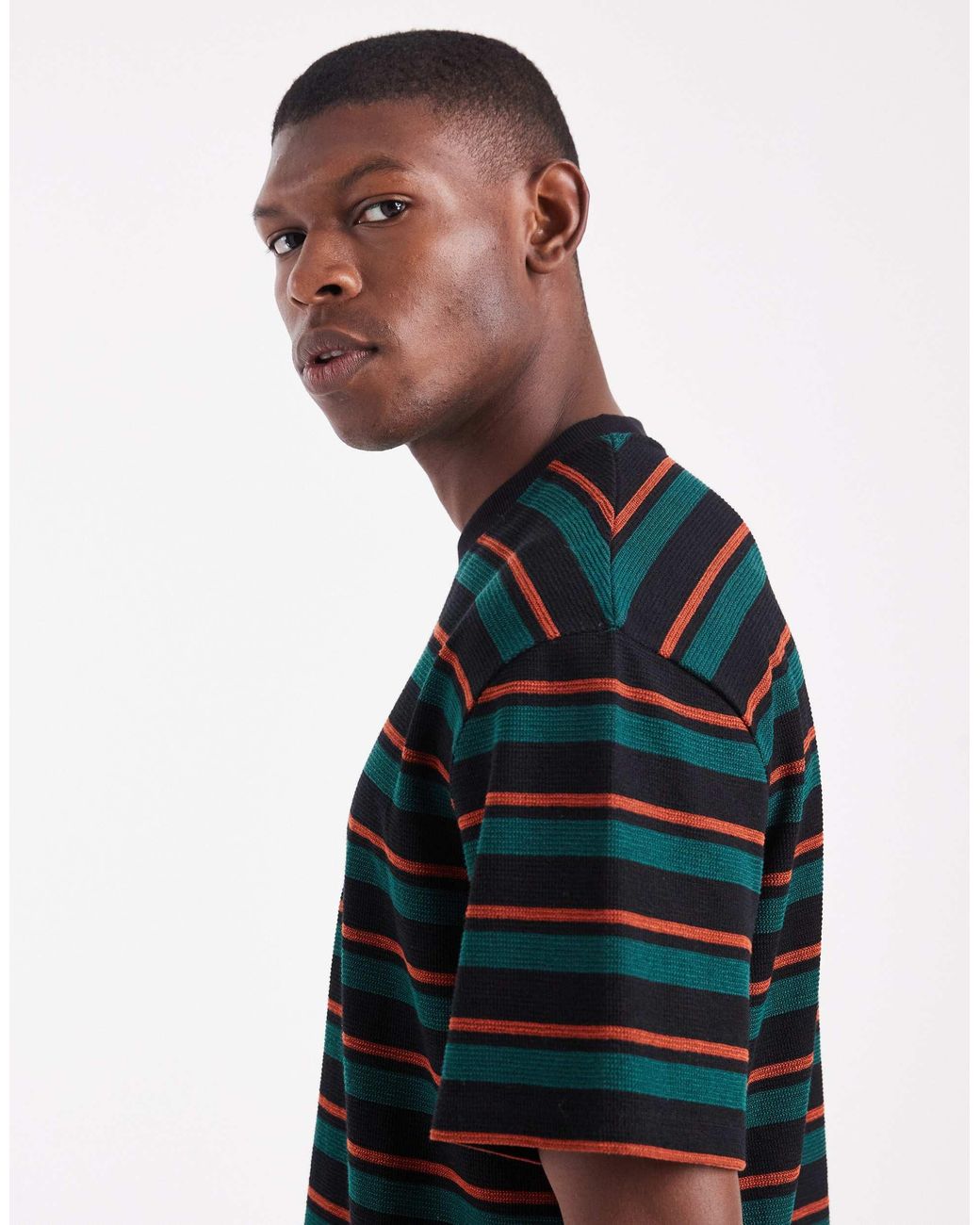 Redefined Rebel Boxy Striped T-Shirt in Black for Men | Lyst