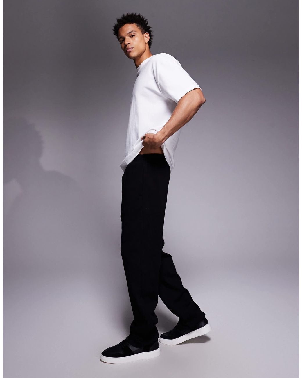 ASOS Heavyweight Tapered Sweatpants With Fixed Hem And Pin Tucks in ...
