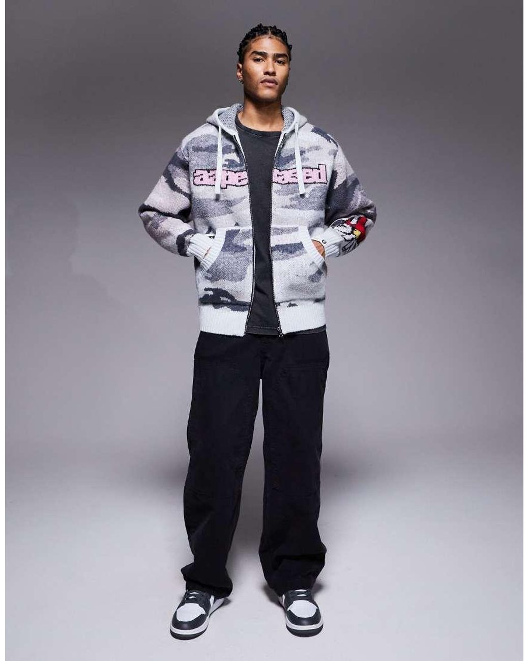 Aape By A Bathing Ape Aape By A Bathing Ape X Erased Knitted Zip ...
