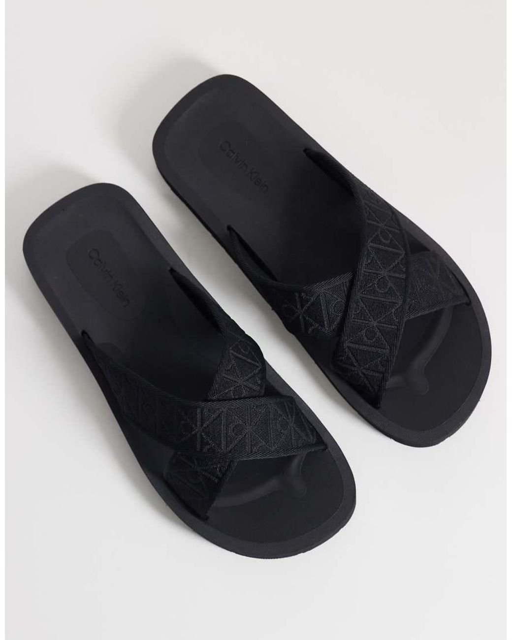 Calvin Klein Essential Cross Sandals in Blue for Men | Lyst UK