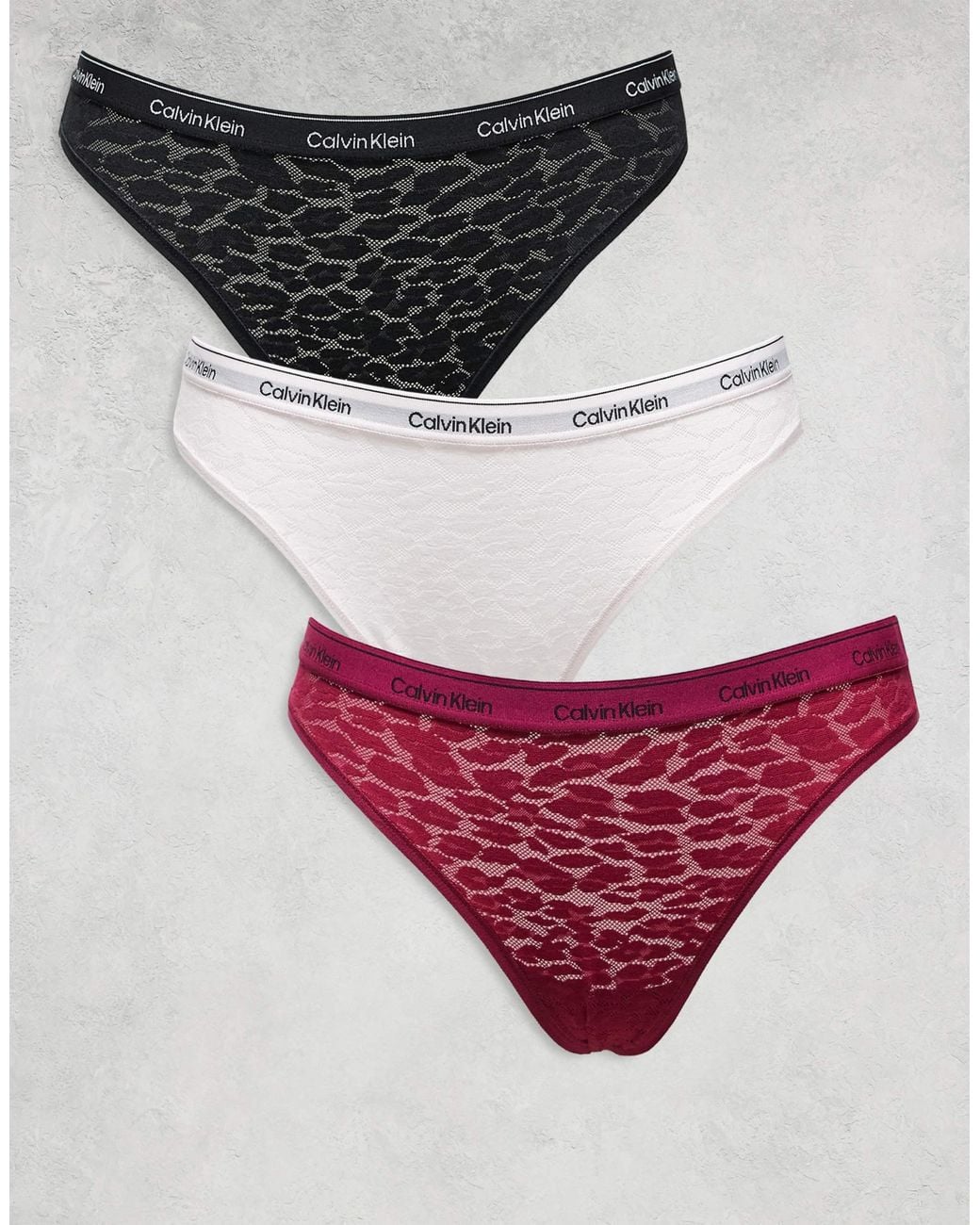 Calvin Klein Icon Lace 3 Pack Bikini Briefs | Lyst