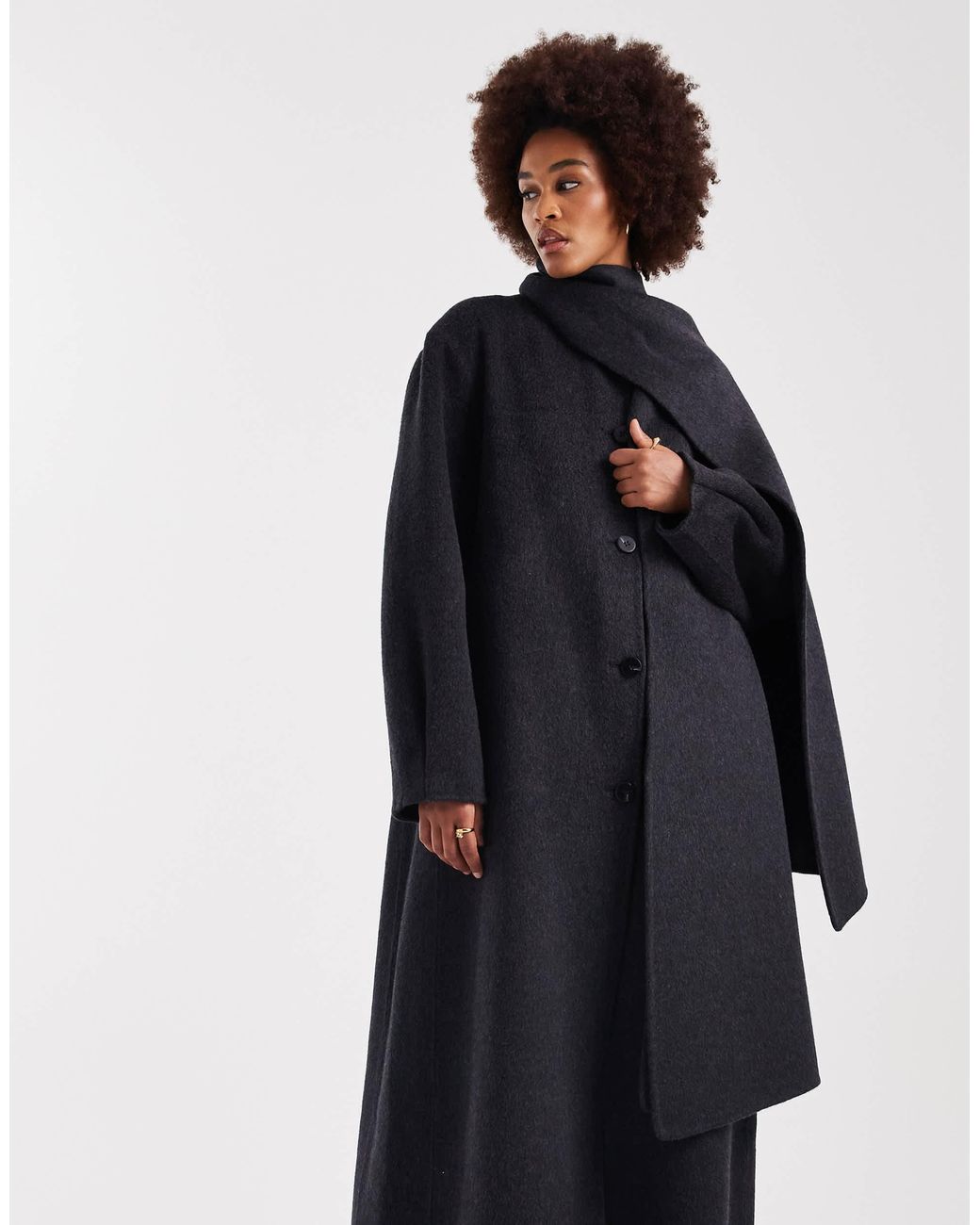 ASOS Asos Design Tall Premium Wool Rich Longline Coat With Detachable ...