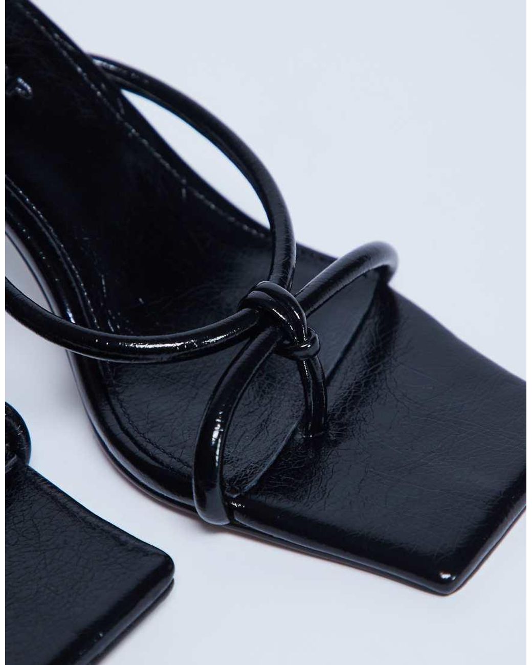 TOPSHOP Flora Strappy Toe Loop High Heels in White | Lyst UK