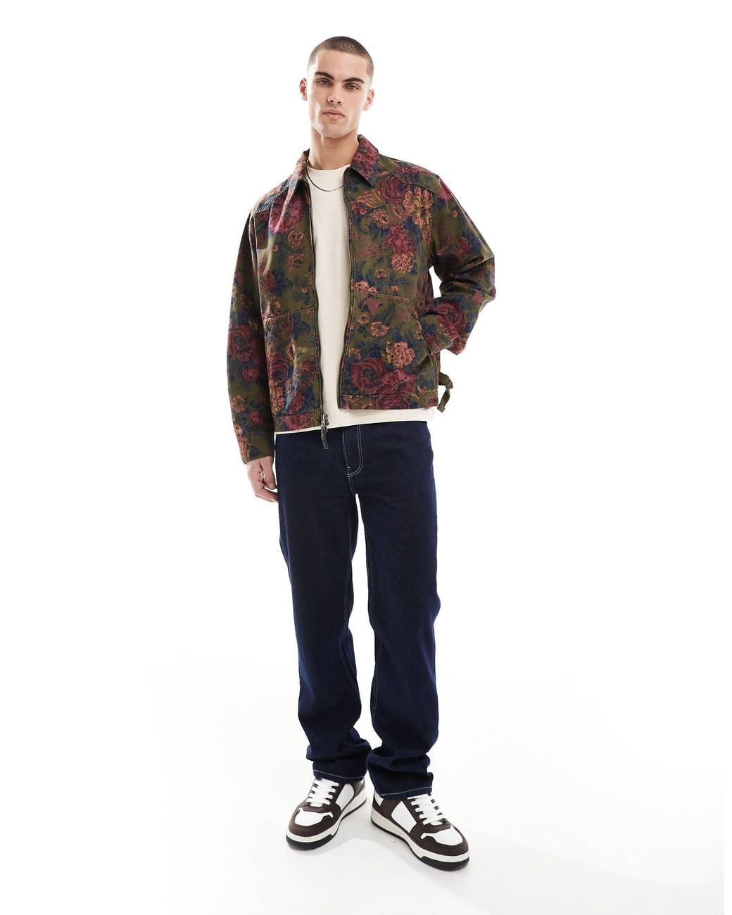 Levi's Polk Cotton Twill Floral Print Harrington Jacket Relaxed Fit in ...