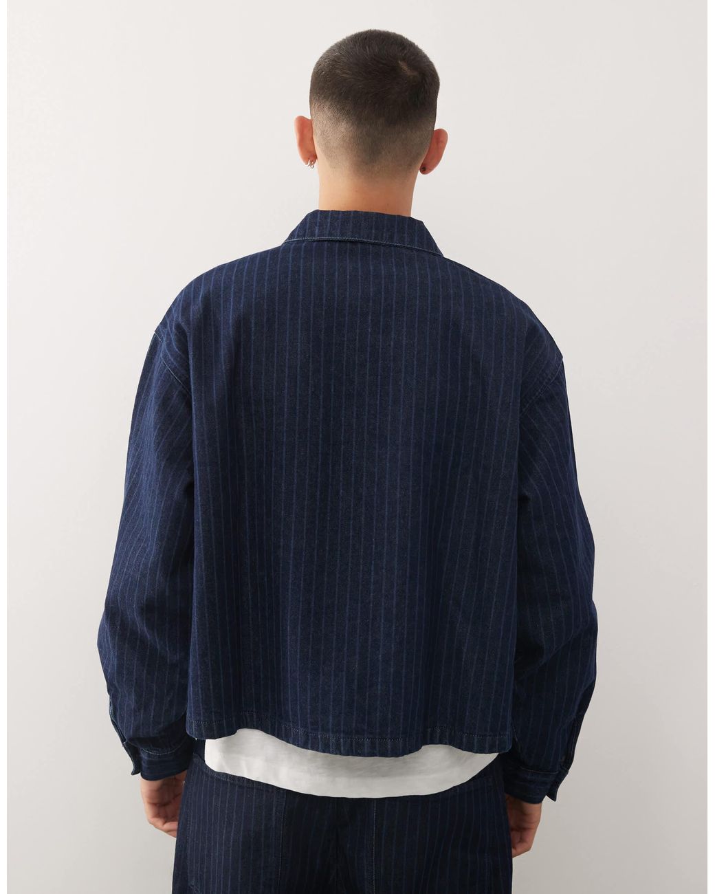 Reclaimed Vintage Boxy Denim Jacket in Blue for Men | Lyst