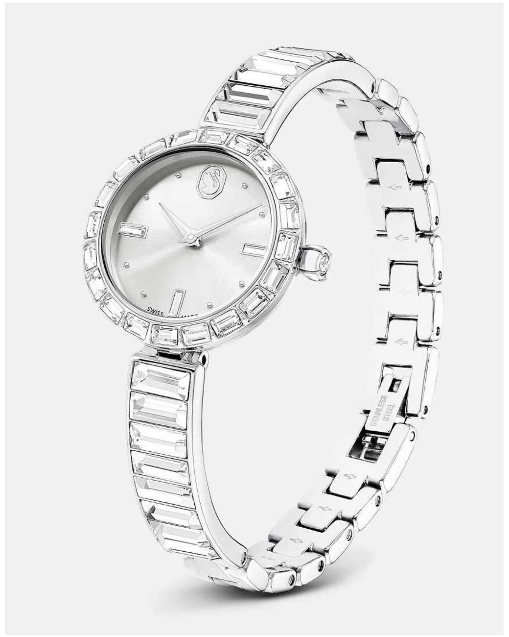 Swarovski Matrix Bangle Watch, Swiss Made, Crystal Bracelet, Stainless ...
