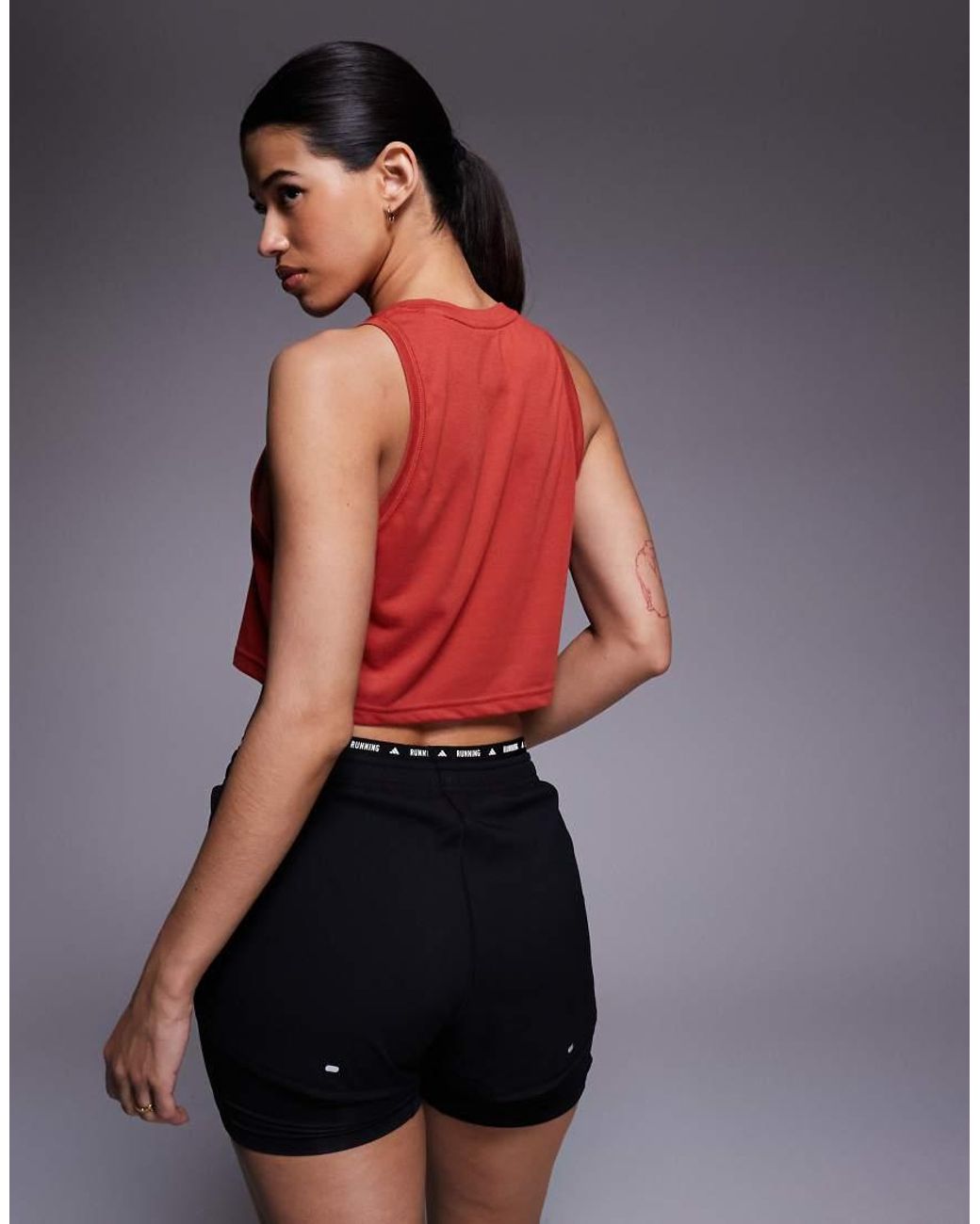 adidas Originals Adidas Training Cropped Tank in Red | Lyst UK