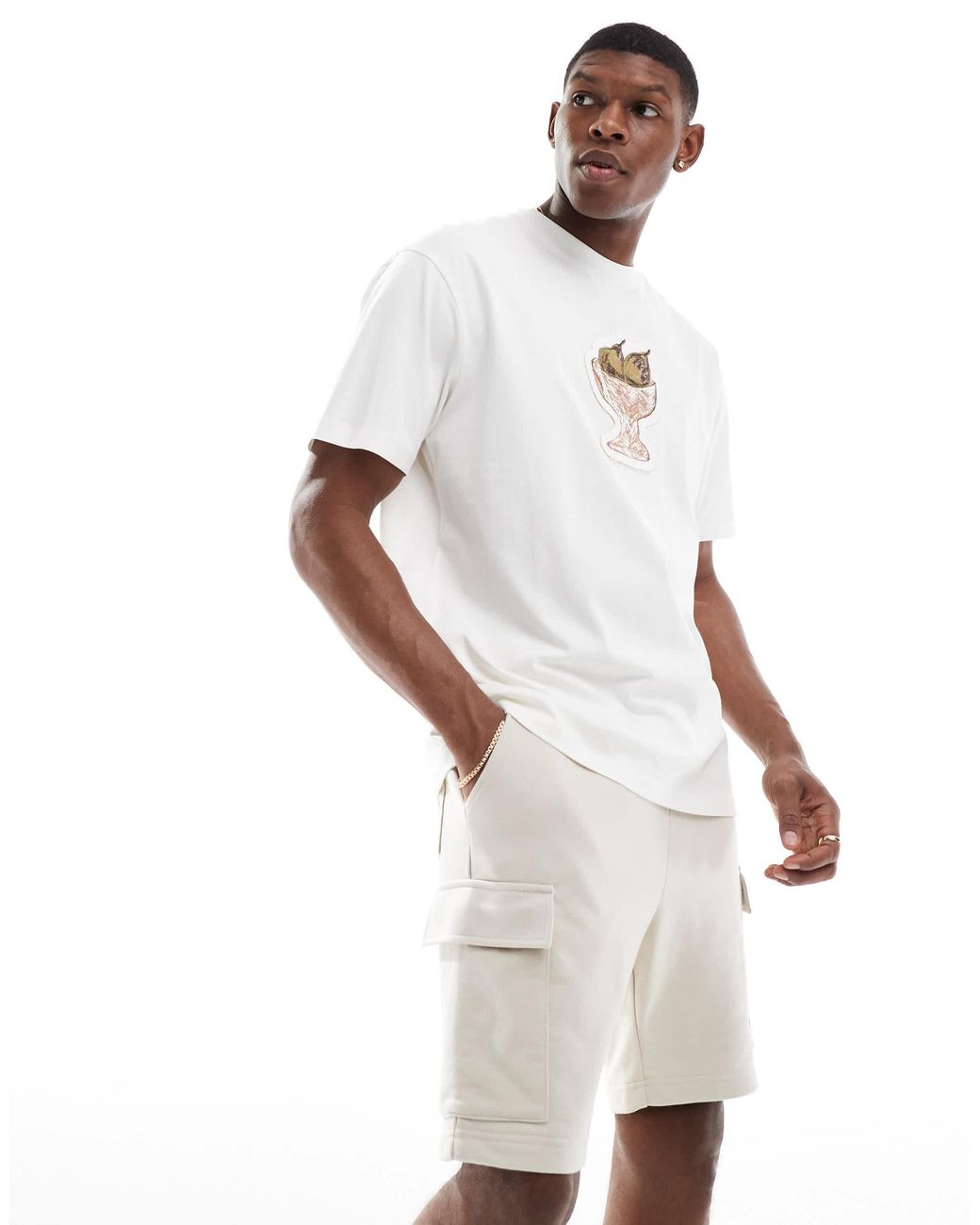 JJ Rebel Cargo Jersey Short in White for Men | Lyst