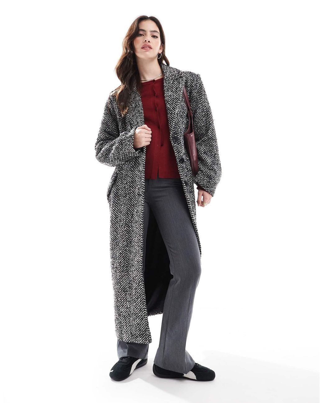 French Connection Herringbone Coat | Lyst
