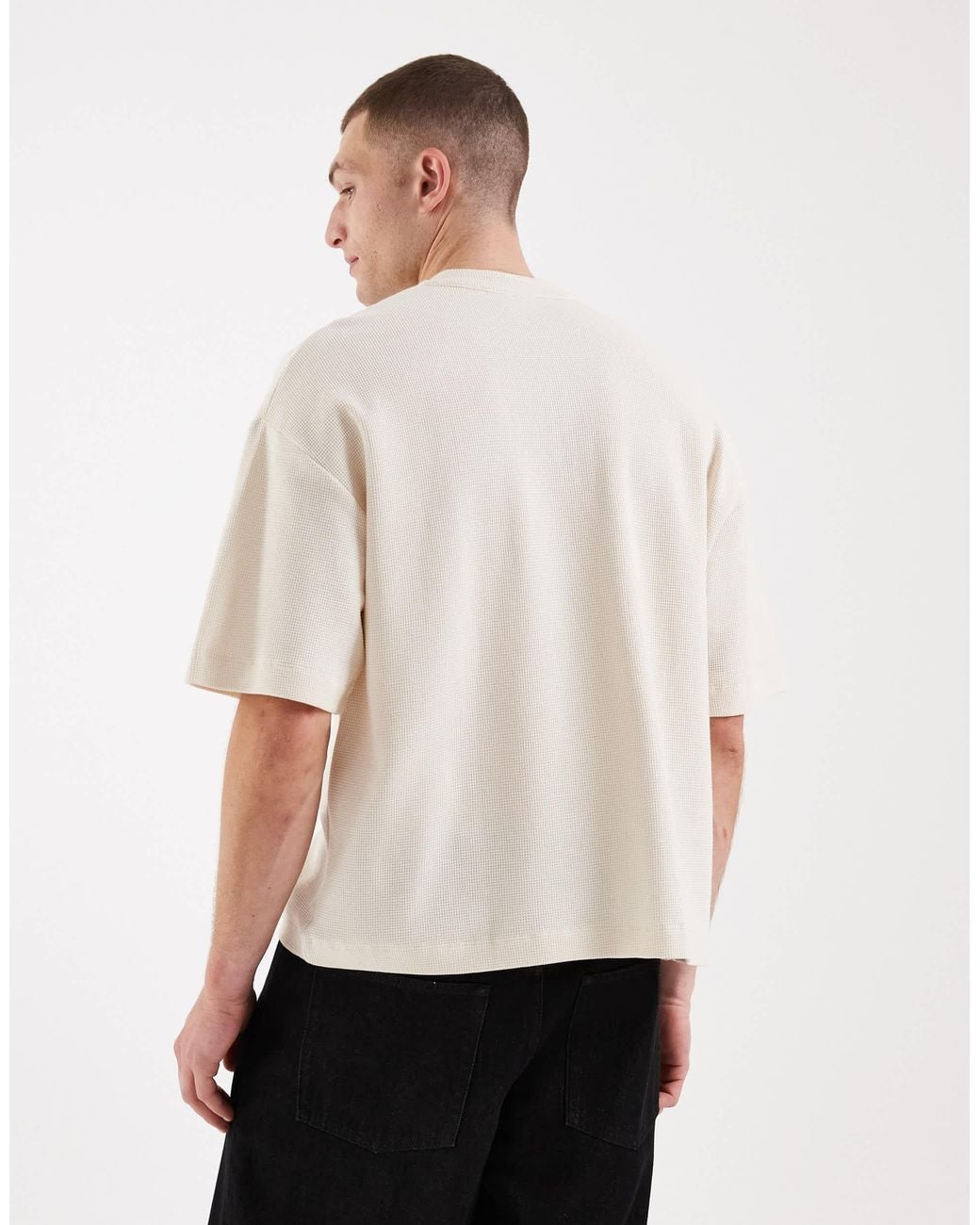 ASOS Oversized Boxy T-shirt With Henley Neck in White for Men | Lyst