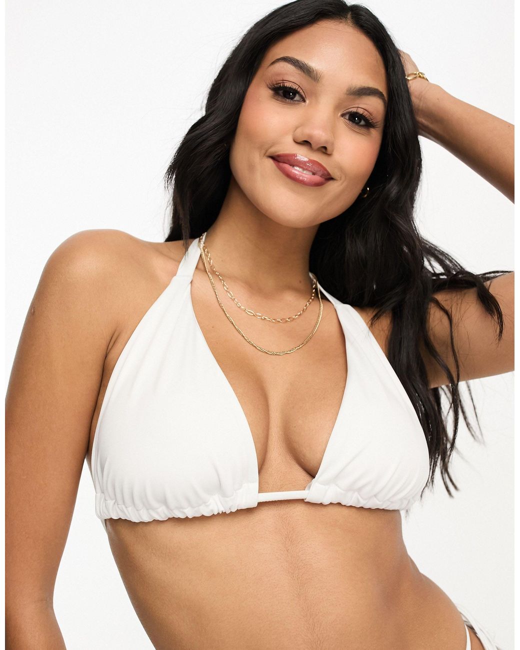 Asos Fuller Bust Mix And Match Sleek Triangle Bikini Top In Pink Lyst Uk