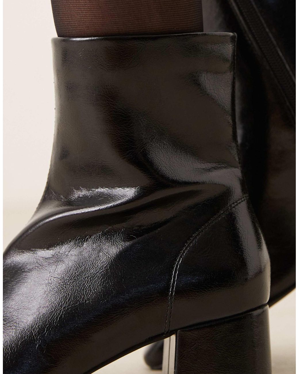 ASOS Wide Fit Relay Smart Heeled Ankle Boots in Black | Lyst