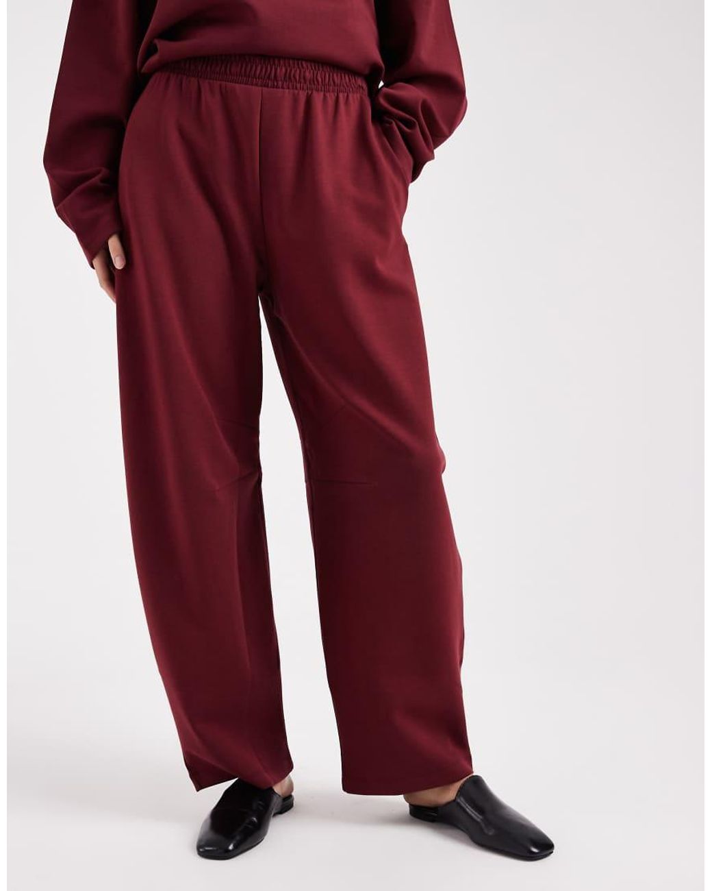 ASOS Interlock Barrel Leg Jogger in Red | Lyst UK
