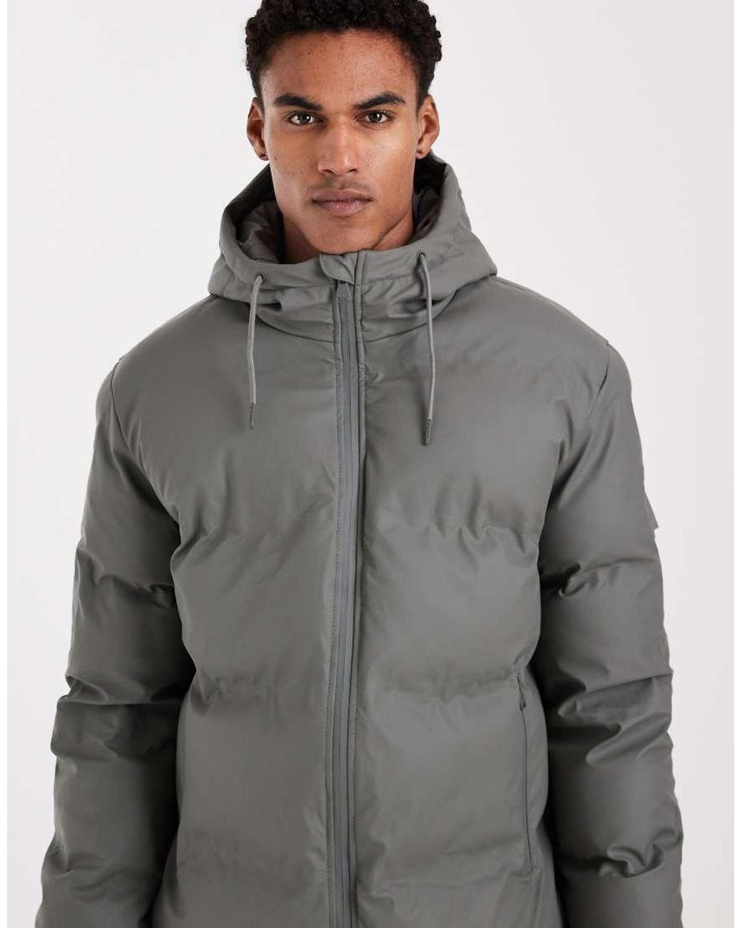 Only & Sons Longline Puffer Jacket in Grey for Men | Lyst UK