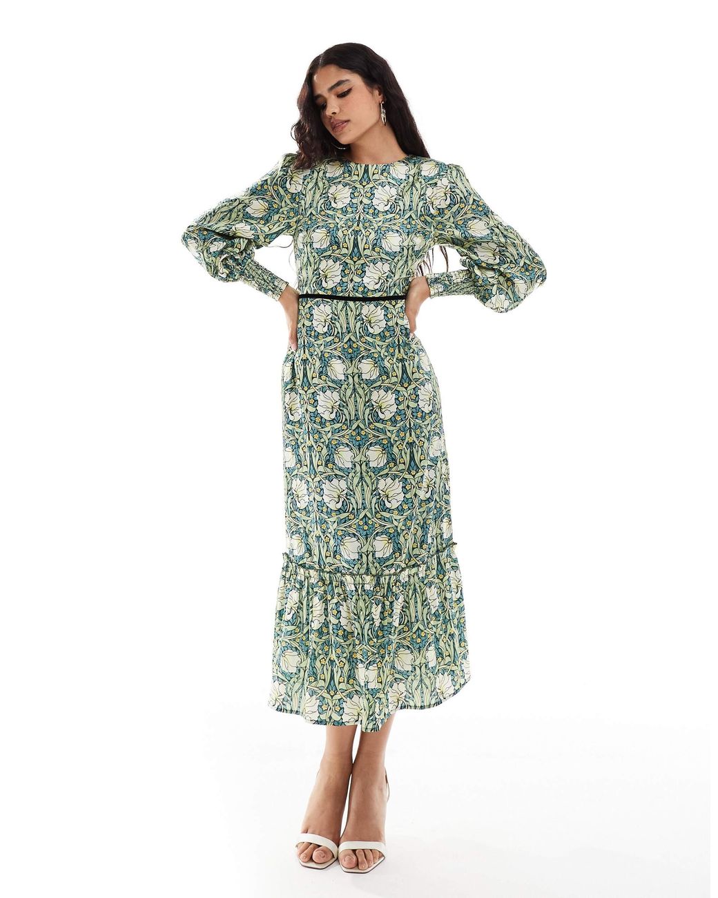 Hope & Ivy Collaboration With The William Morris Society High Neck Midi ...