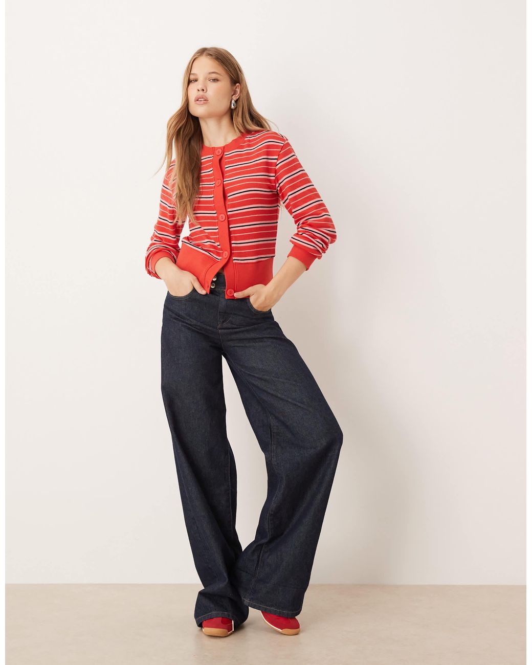 ASOS Textured Stripe Cardigan | Lyst