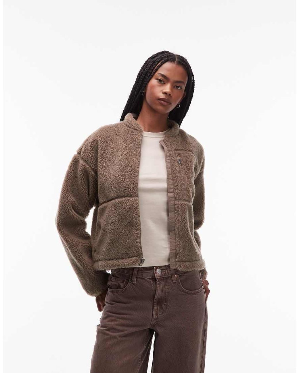 The North Face Extreme Pile Full Zip Borg Fleece Jacket in Brown | Lyst UK