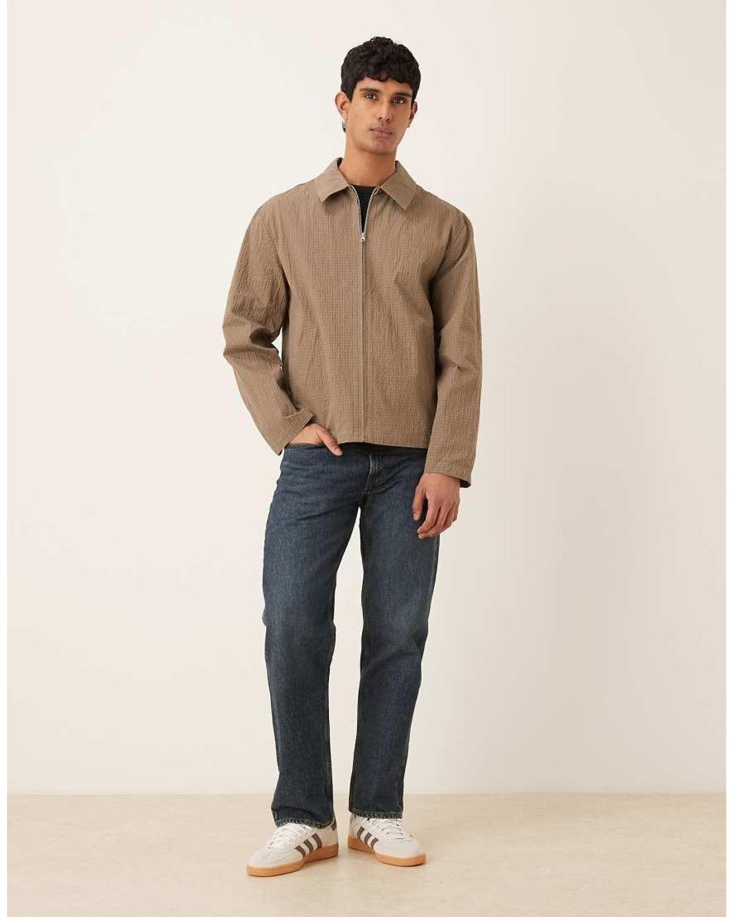 ASOS Check Jacket in Natural for Men | Lyst UK