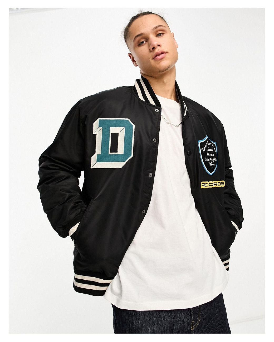 Deus Ex Machina Sophomore Varsity Jacket in Black for Men | Lyst