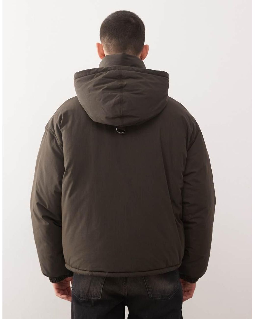 Weekday Floyd Puffer Bomber Jacket in Black for Men | Lyst UK