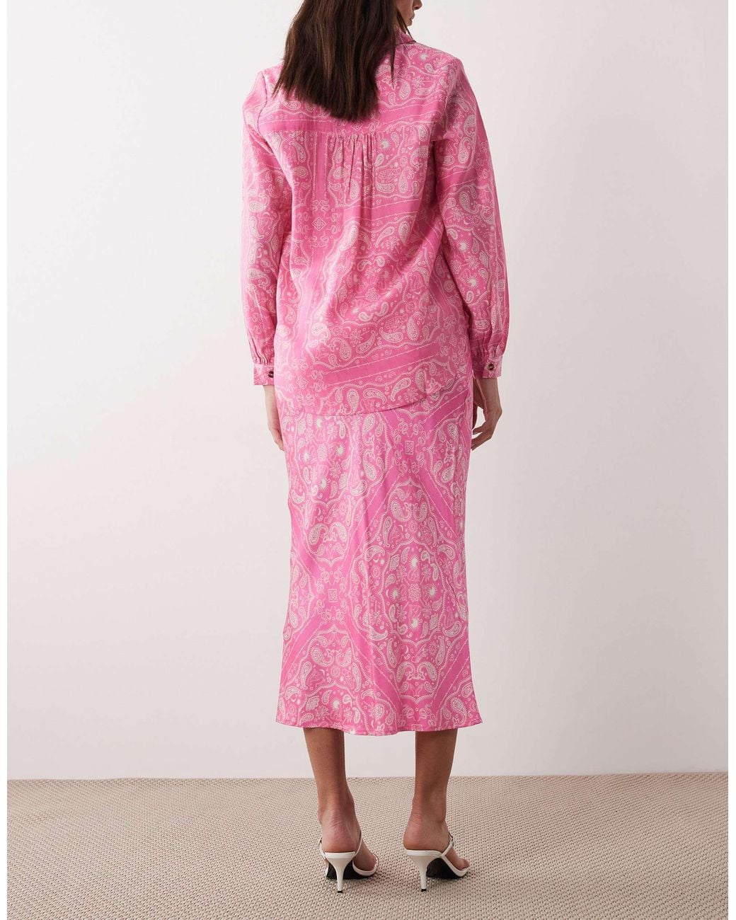 Never Fully Dressed Dorris Satin Maxi Skirt Co-ord in Pink | Lyst