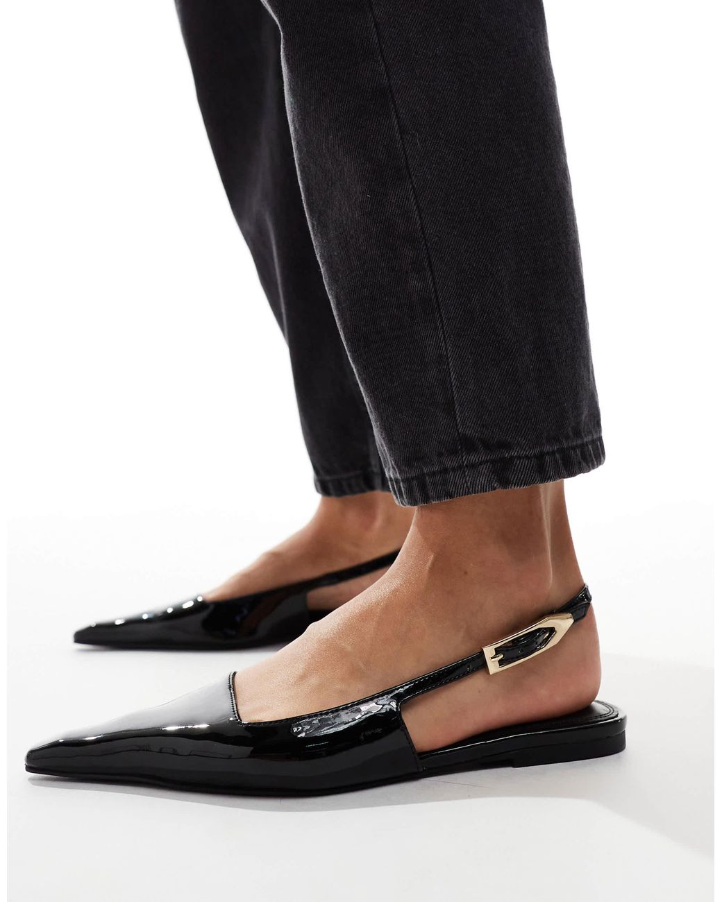 ASOS Leash Slingback Ballet Flats in Black | Lyst