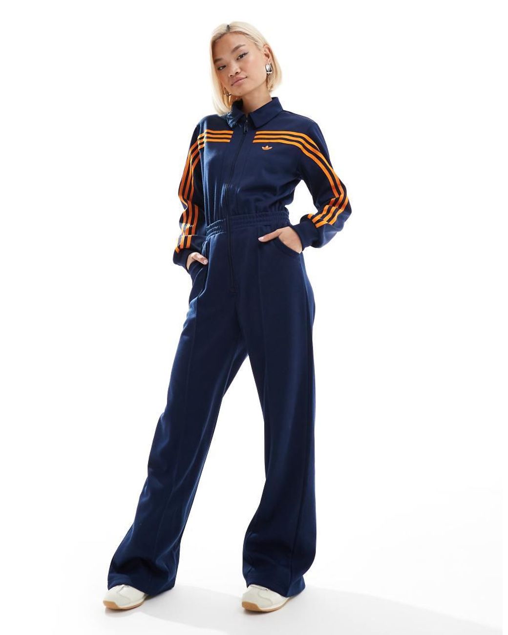 adidas Originals 70's Jumpsuit in Blue | Lyst UK