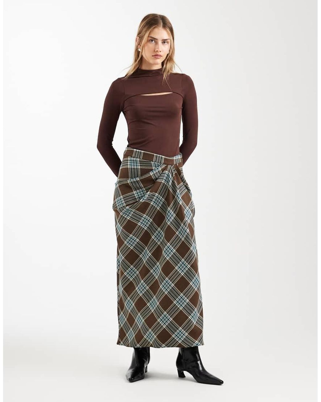 ASOS Drape Detail Maxi Skirt | Lyst UK